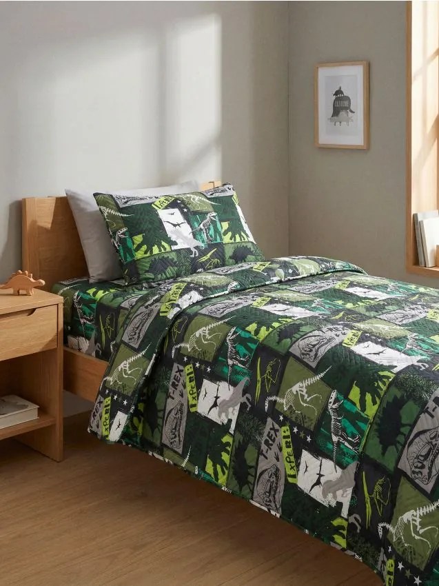 Sinsay - Quilted bedspread with dinosaur motif - vícebarevná