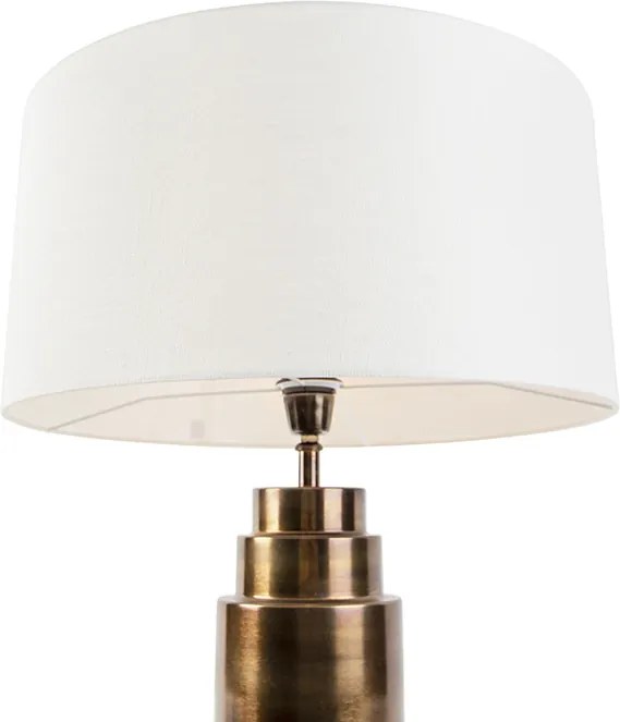Stolní lampa v Art Deco stylu s stínítkem bílým 50 cm - Bruut