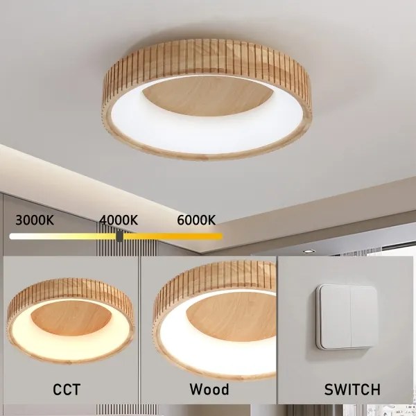 Brilagi - LED Stropní svítidlo FALCON WOOD MODERN LED/30W/230V pr. 45 cm dřevo