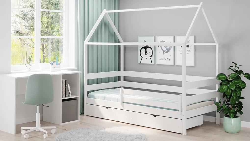 Dětská domečková postel Comfio 80x180 - bílá