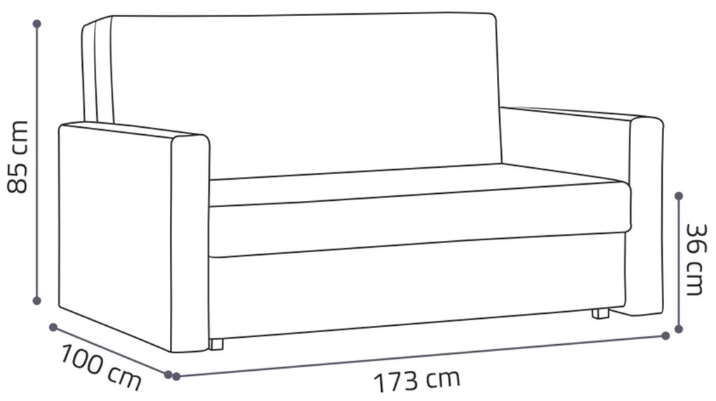 Pohovka VIVA IV BIS | 173 cm | rozkládací | šedá