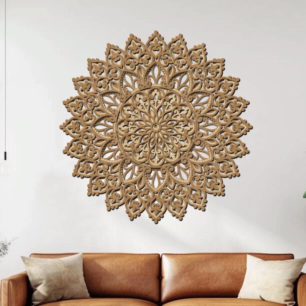 dřevo života 3 vrstvá mandala HARMONIE DUŠE Zvolte rozměr (cm): 60x60, Zvolte barevný dekor: černá-bílá