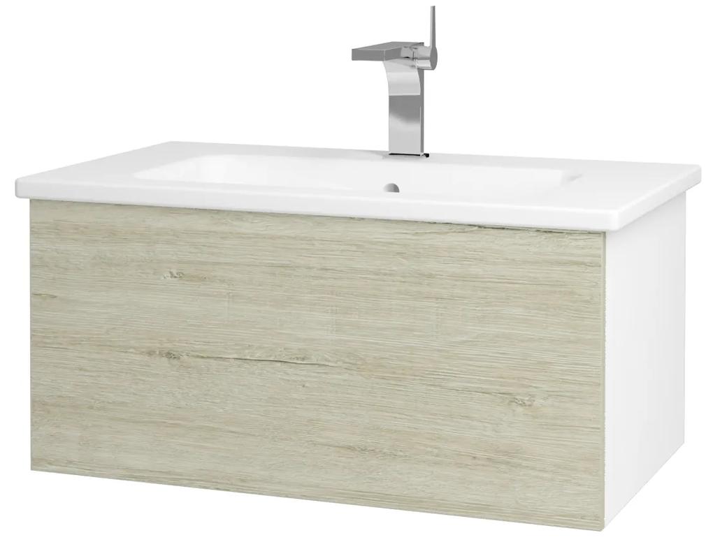 Dřevojas Koupelnová skříň VARIANTE SZZ 80 (umyvadlo Euphoria) Varianta: M01 Bílá mat / M01 Bílá mat