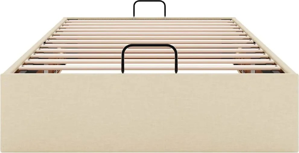 Osmanský rám postele bez matrací krémově 80x200 cm textil 3310838
