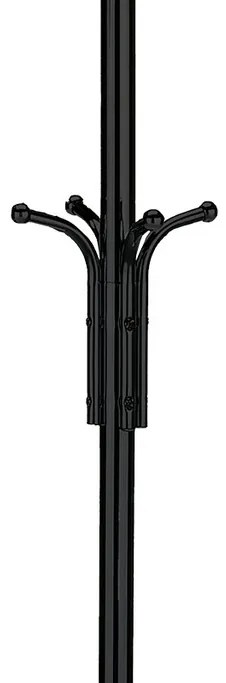 Autronic Věšák stojanový, výška 182 cm, kovová konstrukce, černý matný lak, nosnost 10 kg 80001-06B BK