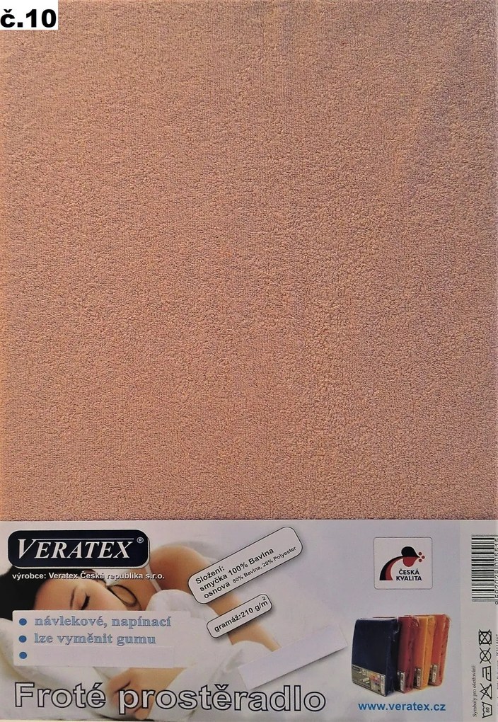 Veratex Froté prostěradlo postýlka 70x160 cm (č.10-starorůžová)  Froté