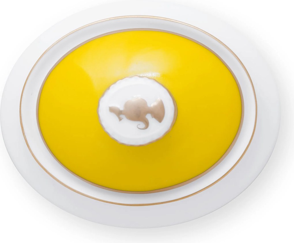 Pip Studio Pip Chique cukřenka 550ml, žlutá (Porcelánová cukřenka 550 ml)