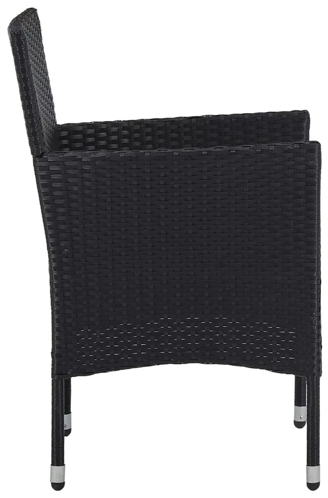 Zahradní jídelní židle 2 ks polyratan černé - Default Title
