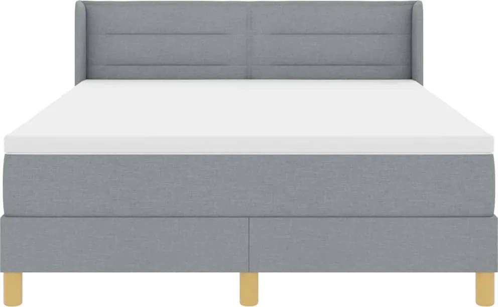 Postel s boxspringem s matrací Světle šedá 190 x 140 cm textil 3341223
