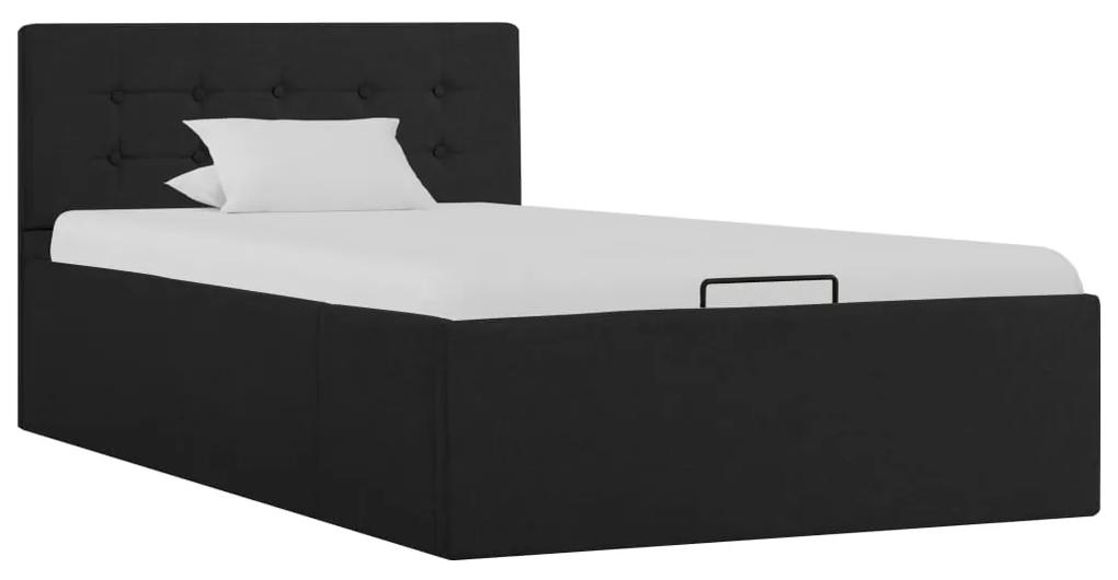 285570 vidaXL Rám postele s úložným prostorem tmavě šedý textil 90 x 200 cm