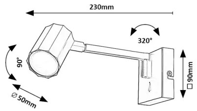 Rabalux 73027 - Nástěnná lampa KARTER 1xGU10/5W/230V
