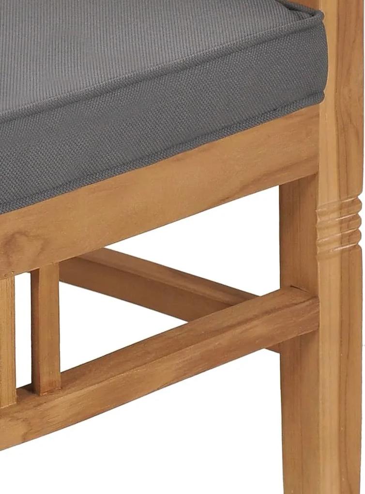 vidaXL Zahradní židle s poduškami 2 ks masivní teakové dřevo [49431] Barva: Krémová a antracitová