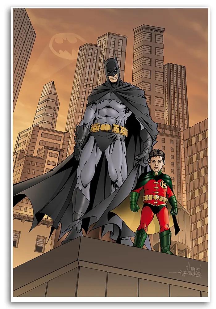 Gario Obraz na plátně Batman a malý pomocník - Saqman Rozměry: 40 x 60 cm