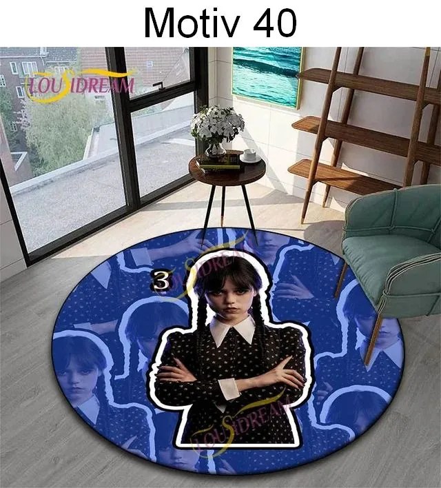 Kulatý koberec WEDNESDAY ADDAMS (průměr 80 cm) Motiv: 40