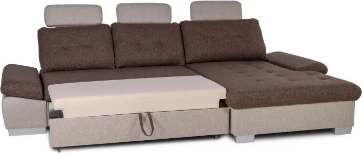 Moderní rohová sedací souprava DIOR s rozkladem, hnědá (orion 3040 06/02), levá