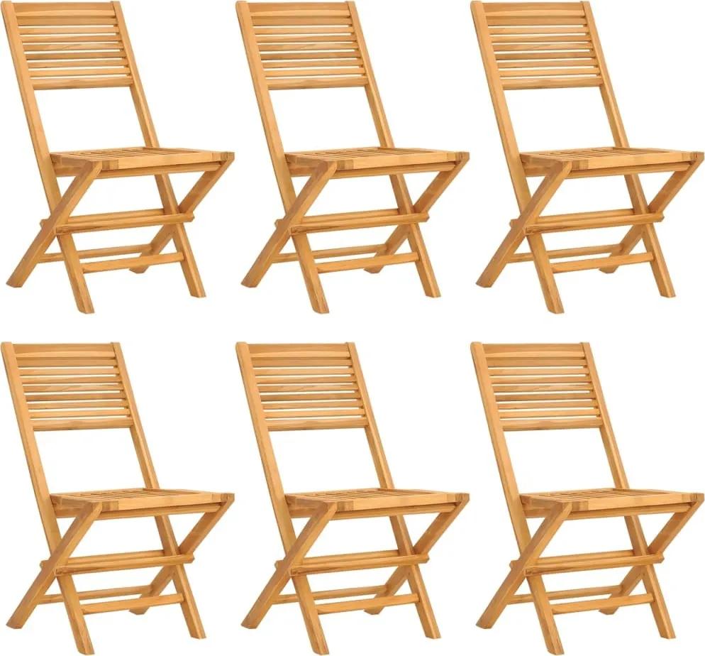 vidaXL Skládací zahradní židle 6 ks 47x62x90 cm masivní teakové dřevo [3155065]