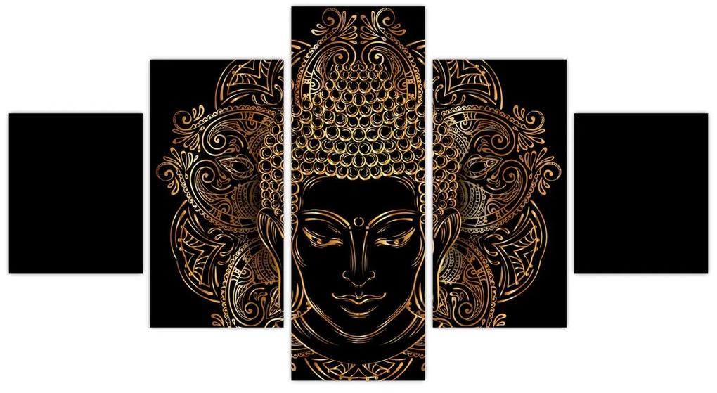 Obraz zlatého Buddhy (125x70 cm)