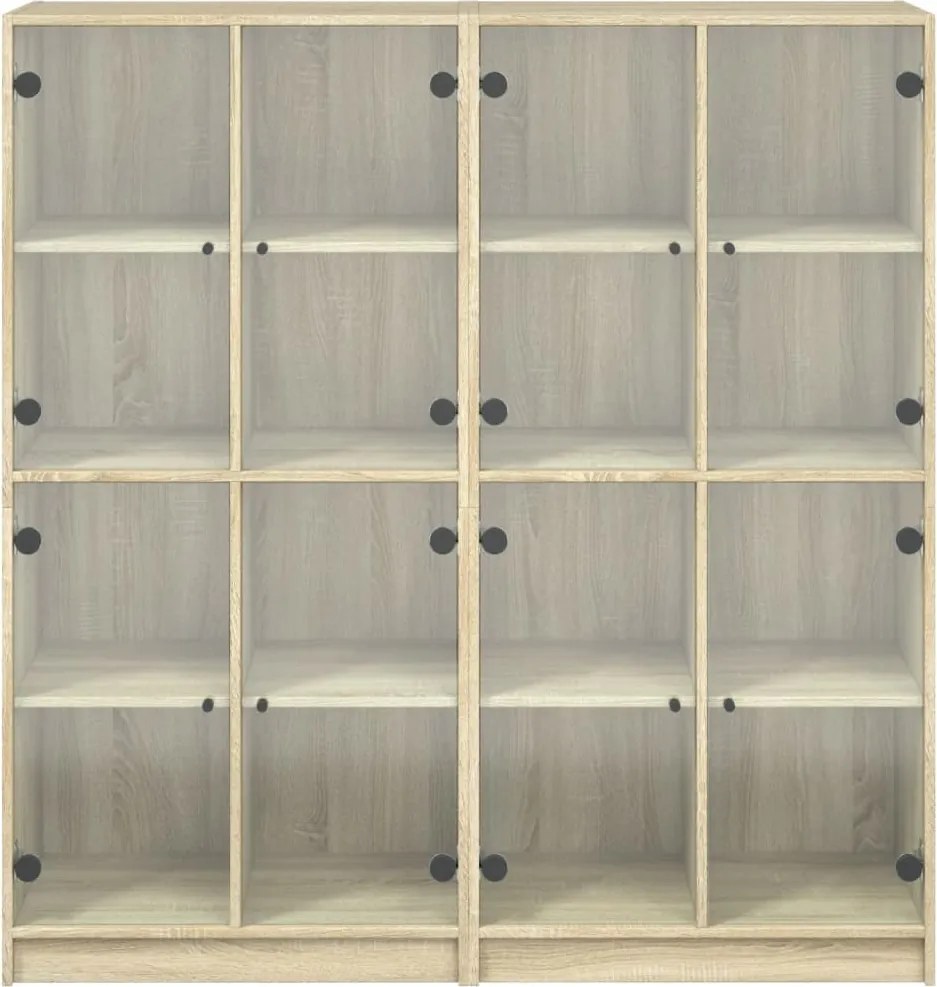 Knihovna s dvířky dub sonoma 136x37x142 cm kompozitní dřevo 3206519