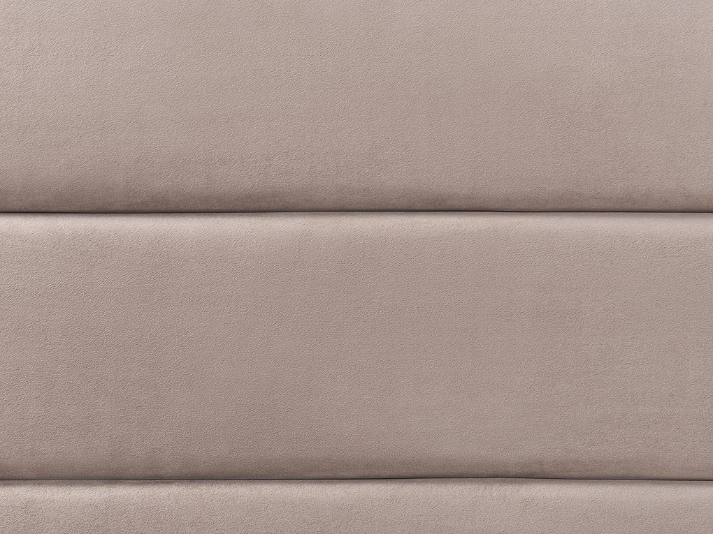 Sametová postel s úložným prostorem 140 x 200 cm taupe ROUEN Beliani