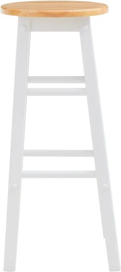 Bílá/v přírodní barvě barová stolička z kaučukového dřeva (výška sedáku 74 cm) Chester – Premier Housewares