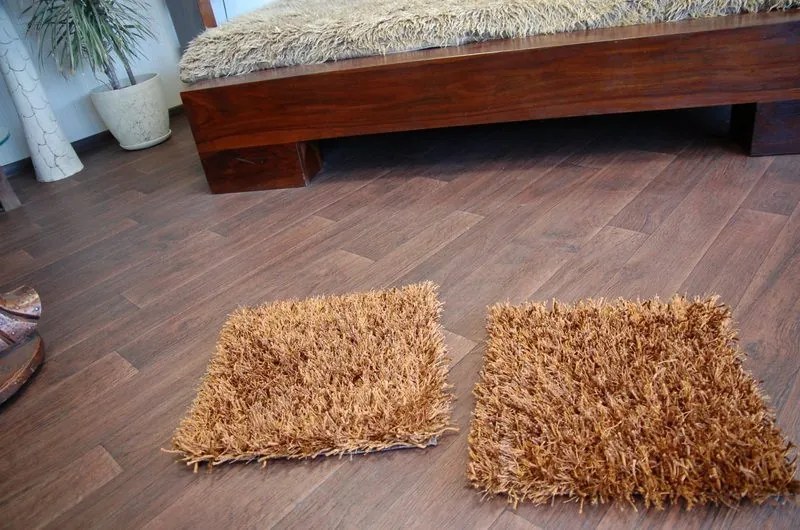 Kusový koberec Shaggy Al mano 40x40cm hnědý 40x40