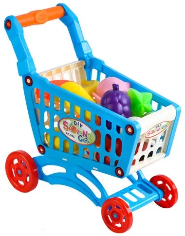 ISO Dětský nákupní vozík s příslušenstvím, 16 dílů, 6107