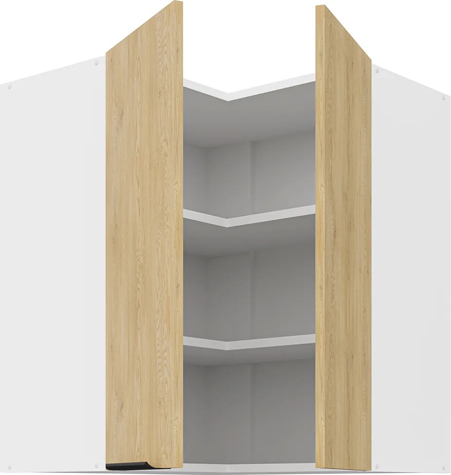 CREMONA bc | horní kuchyňská skříňka 60x60 GN-72 2F (90°) rohová s policemi | 60x60 cm | bílá/cremona