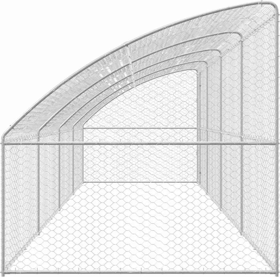 Psí kennel 4 ks Stříbrná 8 x 2 x 2 m Pozinkovaná ocel 3368338