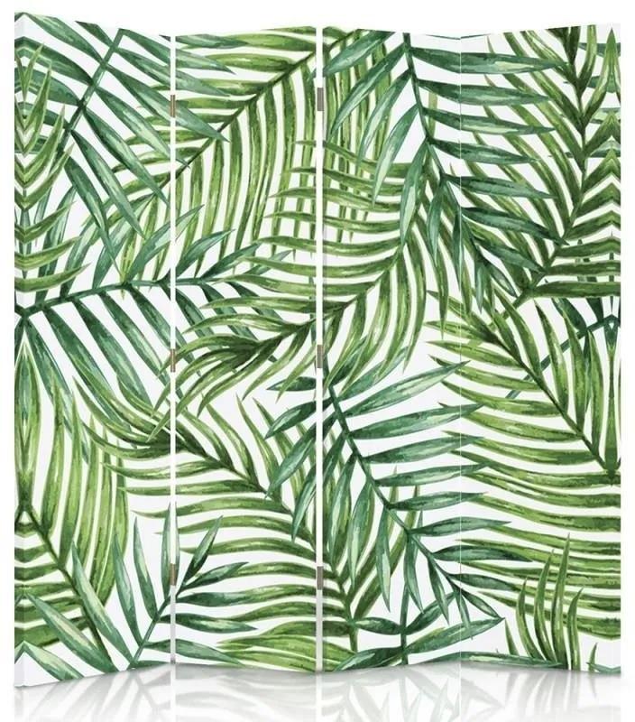 Ozdobný paraván Zelená zeleň příroda - 145x170 cm, čtyřdílný, klasický paraván