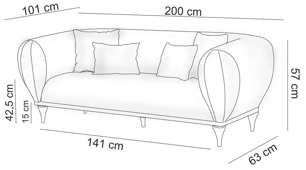 Hanah Home Pohovka MEBLON krémová 867UNQ1539