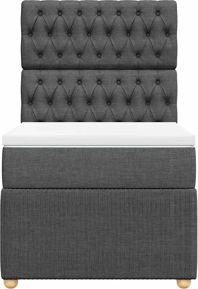 Box spring postel s matrací tmavě šedá 100 x 200 cm textil 3291975
