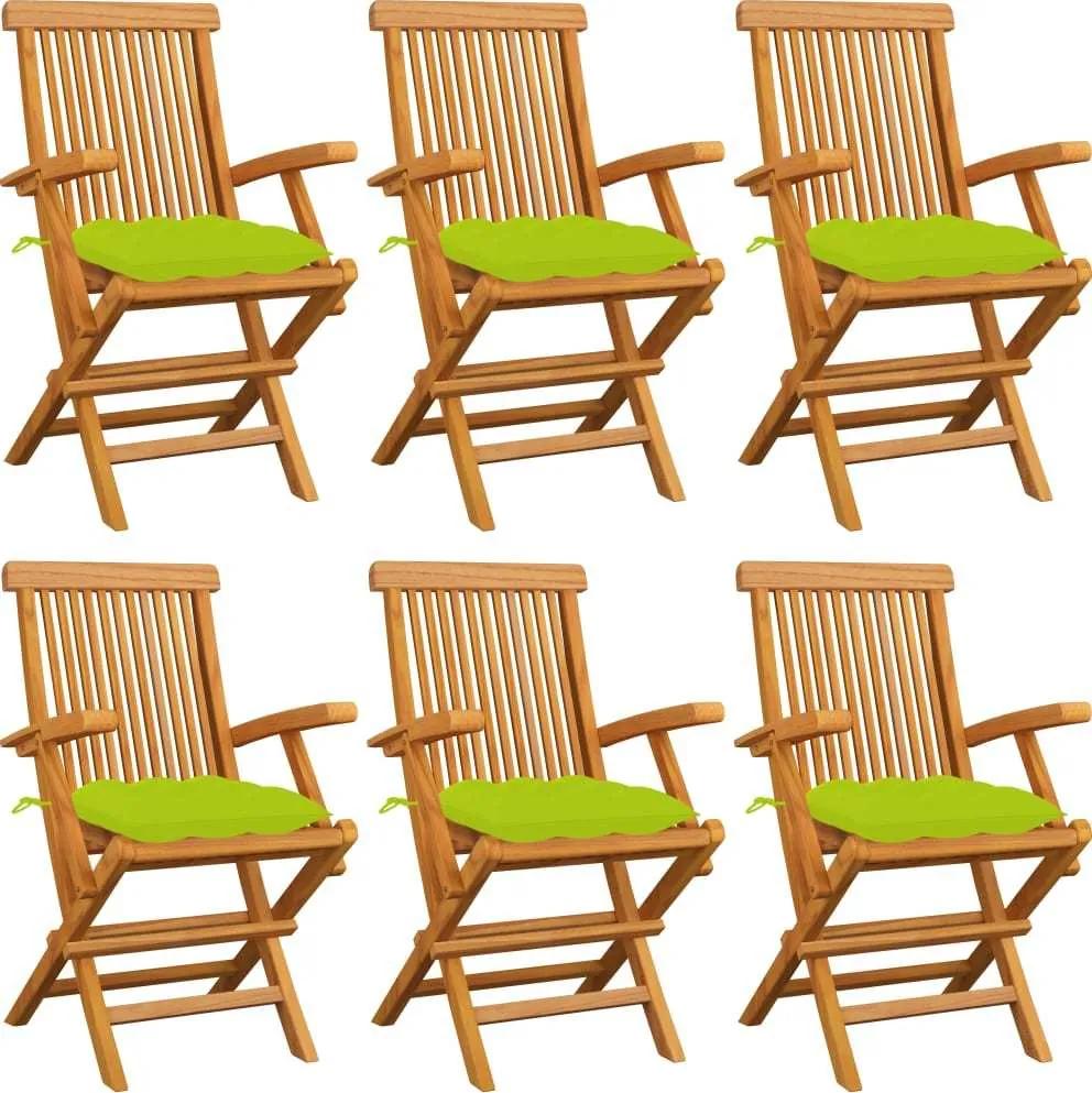 vidaXL Zahradní židle s mi poduškami 6 ks masivní teak [3062558] Barva: antracitová