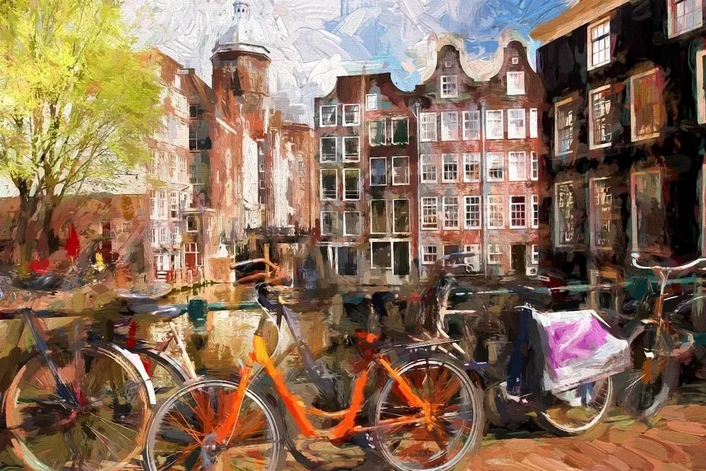 Obraz kreslený Amsterdam - 120x80 cm