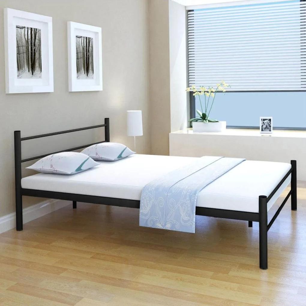 244060 vidaXL Rám postele černý kovový 140 x 200 cm