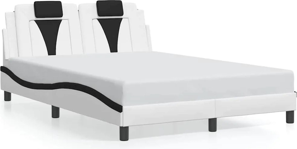 Rám postele Viana bez matrace bílý a černý 120 x 200 cm umělá kůže 3208088