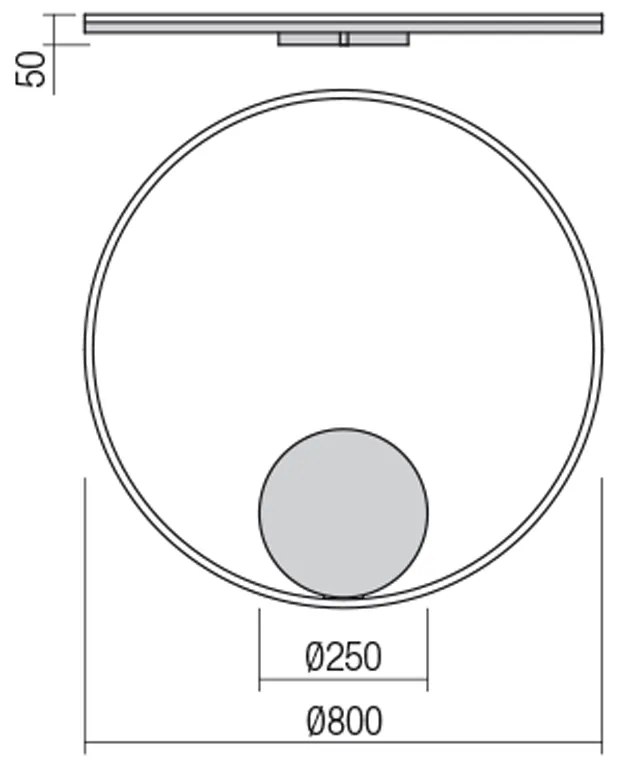 Redo 01-1959 nástěnné LED stmívatelné svítidlo Orbit pískově černé, 55W, 4000K, ø80cm