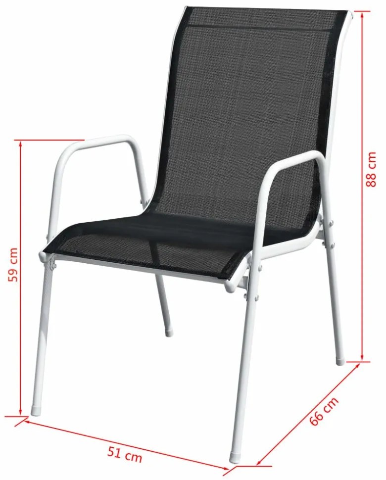 Zahradní bistro set 3 ks kov / textilen Dekorhome Černá