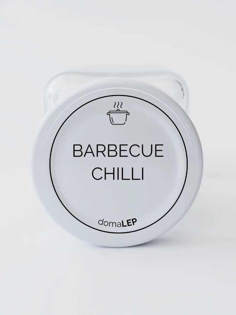 Samolepka na kořenky BARBECUE CHILLI průhledná 5 cm základní písmo