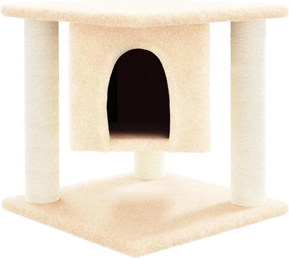 Škrabadlo pro kočky se sisalovými sloupky krémové 37 cm 171654