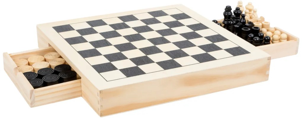 small foot Dřevěné kompaktní šachy 3v1