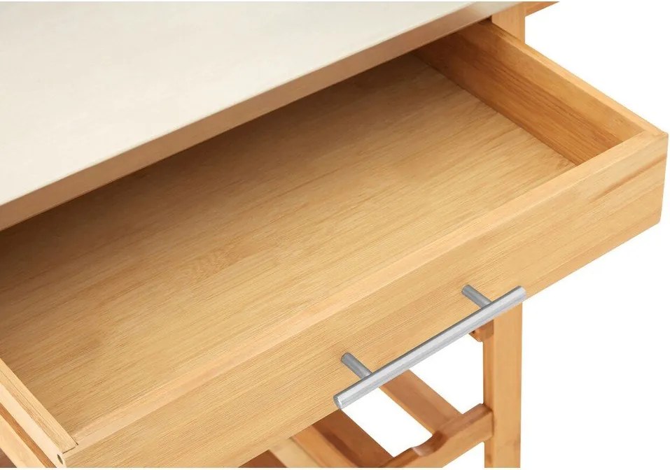 Bambusový servírovací stolek na kolečkách 41x58 cm Harlow – Premier Housewares