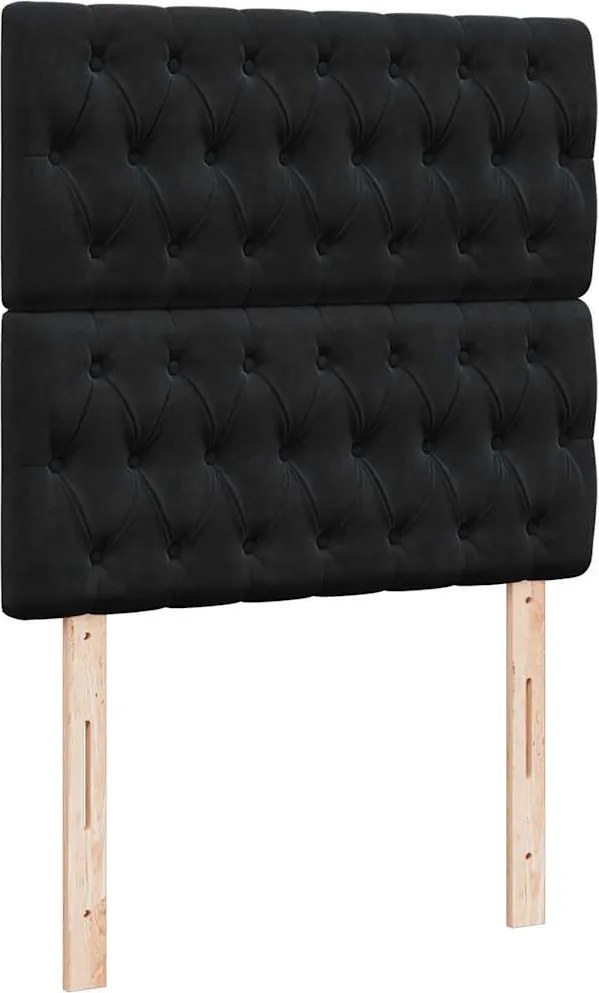 Box spring postel s matrací černá 100x200 cm samet 3292270