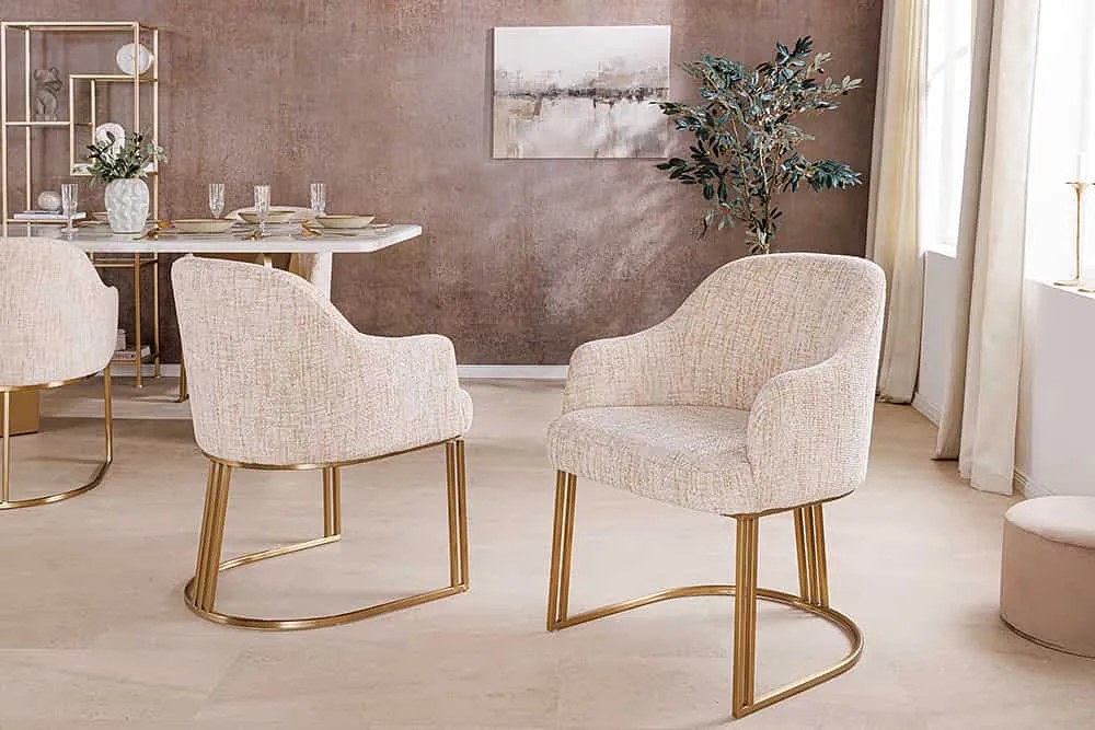 Designová jídelní židle Napayshni béžová
