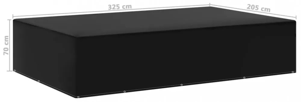 Plachta na zahradní nábytek PE černá Dekorhome 225x143x90 cm