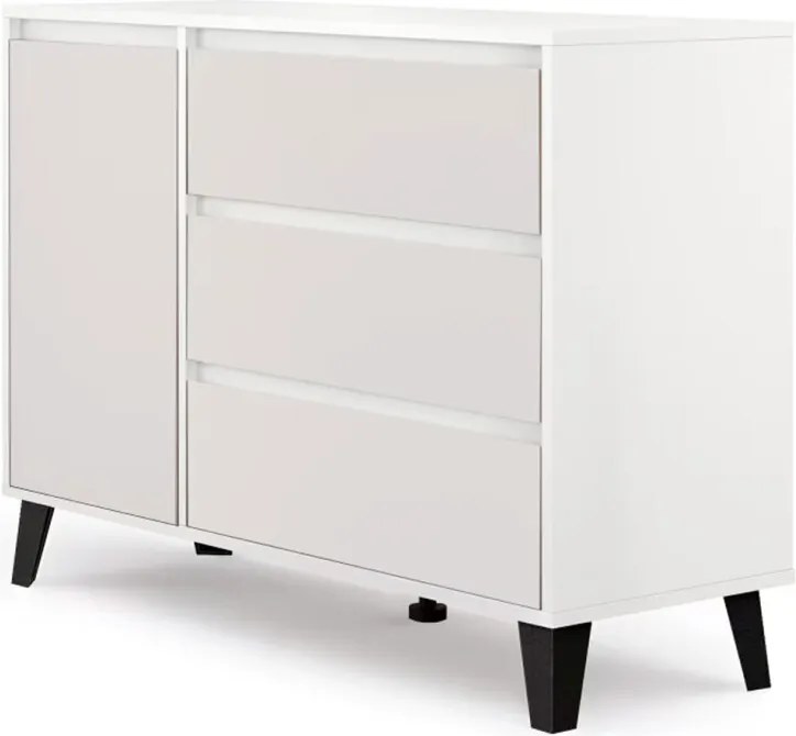 Komoda Borg 1d3s bílá / kašmír