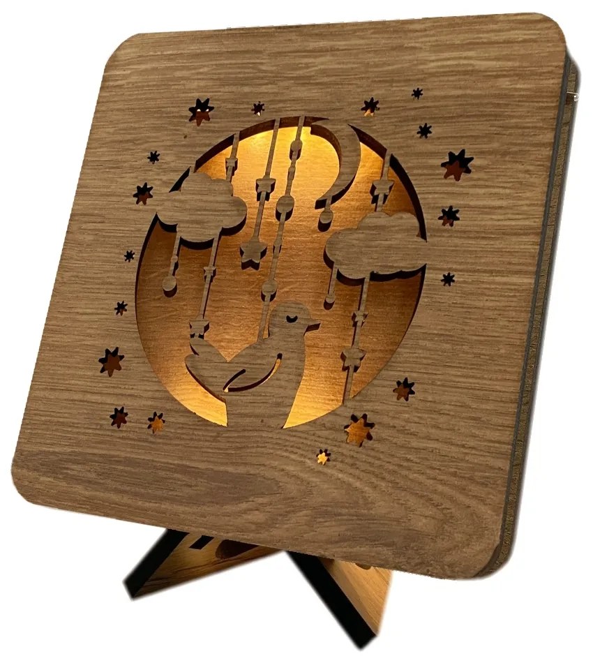 Li-Go "Ptáček" lampa 19x19cm provedení povrchu: dub