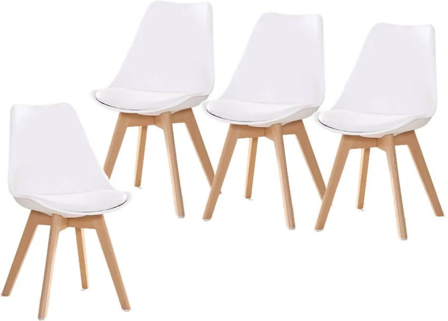 Jídelní židle JULIE bílé 4 ks - skandinávský styl