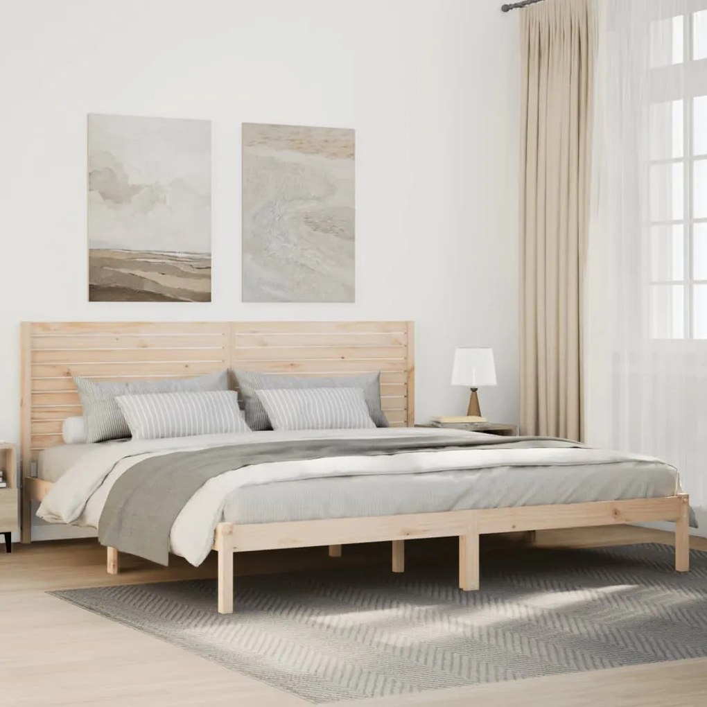 Prodloužený rám postele bez matrace 200 x 220 cm masivní dřevo 3309319