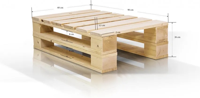 Konferenční stolek 60x90 Palette bílý smrk