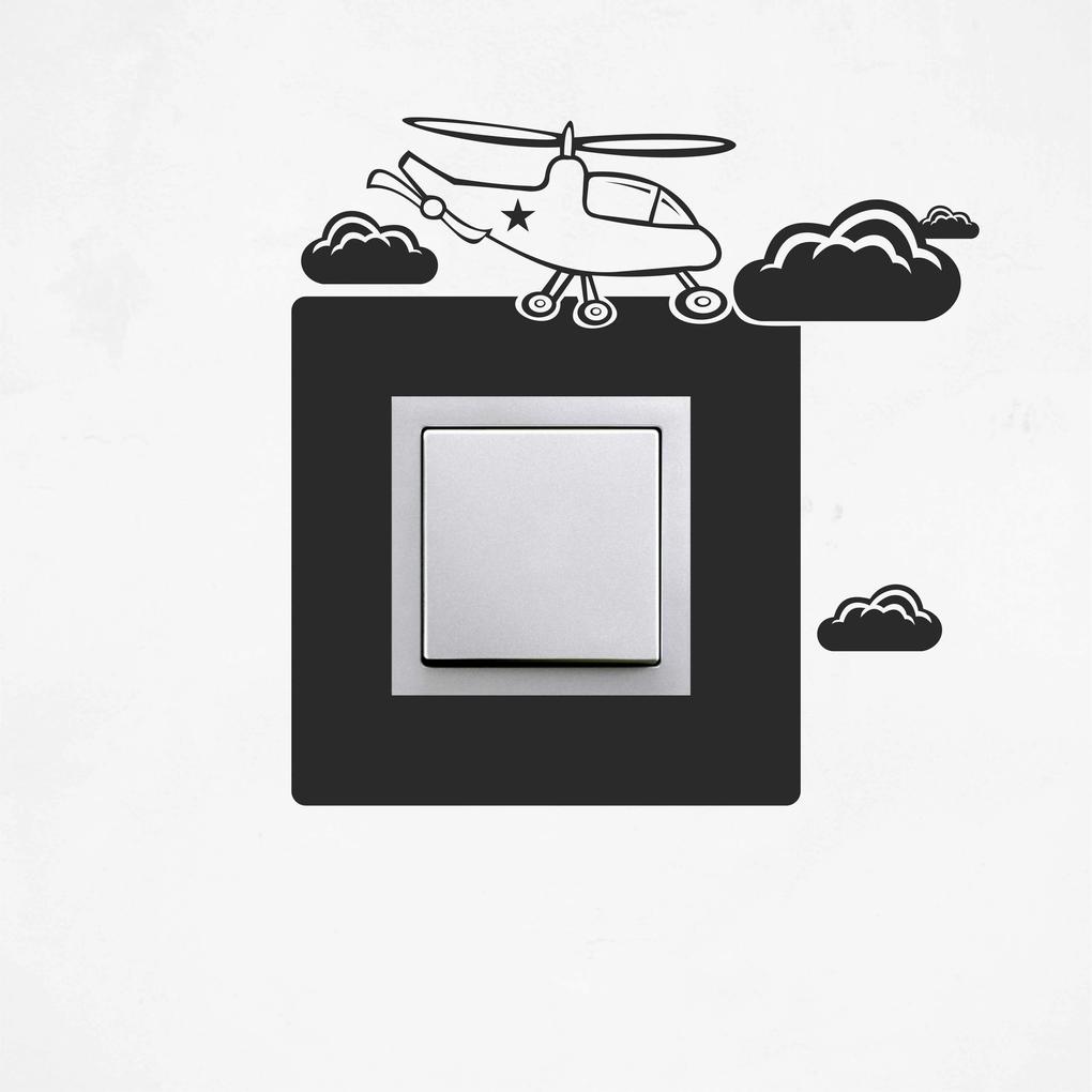 Samolepka na vypínač - Vrtulník - PopyDesign